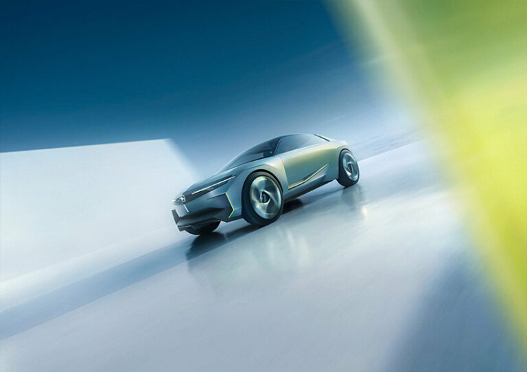 opel introduces streamlined electric car concept with foldable steering ...