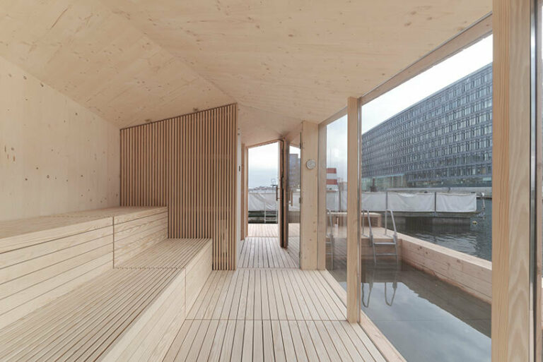 floating architecture by MAST: sauna, villa & climbing wall