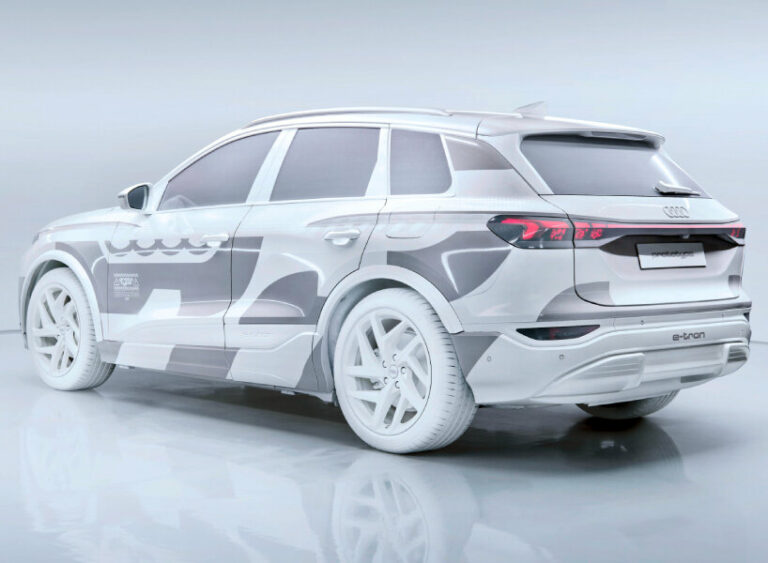 AUDI Q6 e-tron projects driving information on front windshield using ...