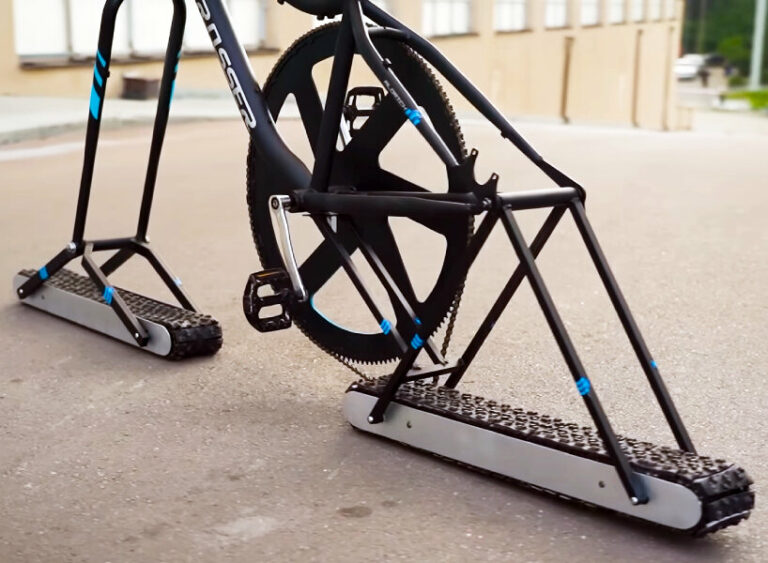 wheels are out after custom bike with continuous tracks proves to ...