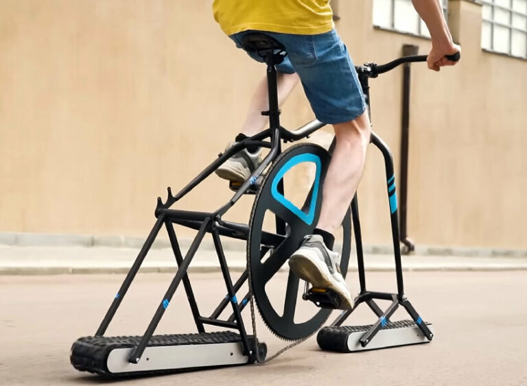 wheels are out after custom bike with continuous tracks proves to ...