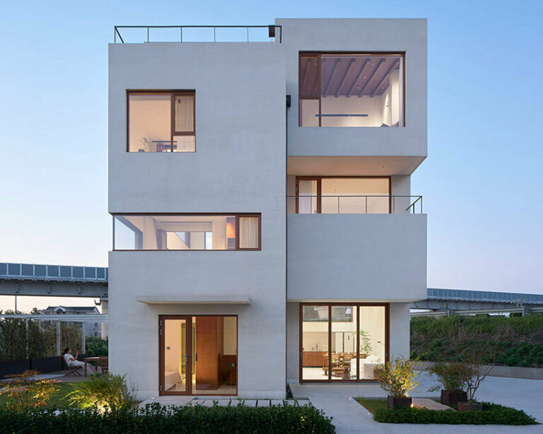 minimalist 'crossing house' built for three generations in rural china