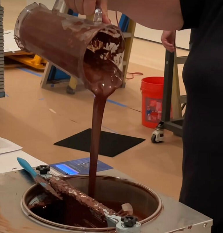 how did ed ruscha cover an entire room at the MoMA with chocolate?