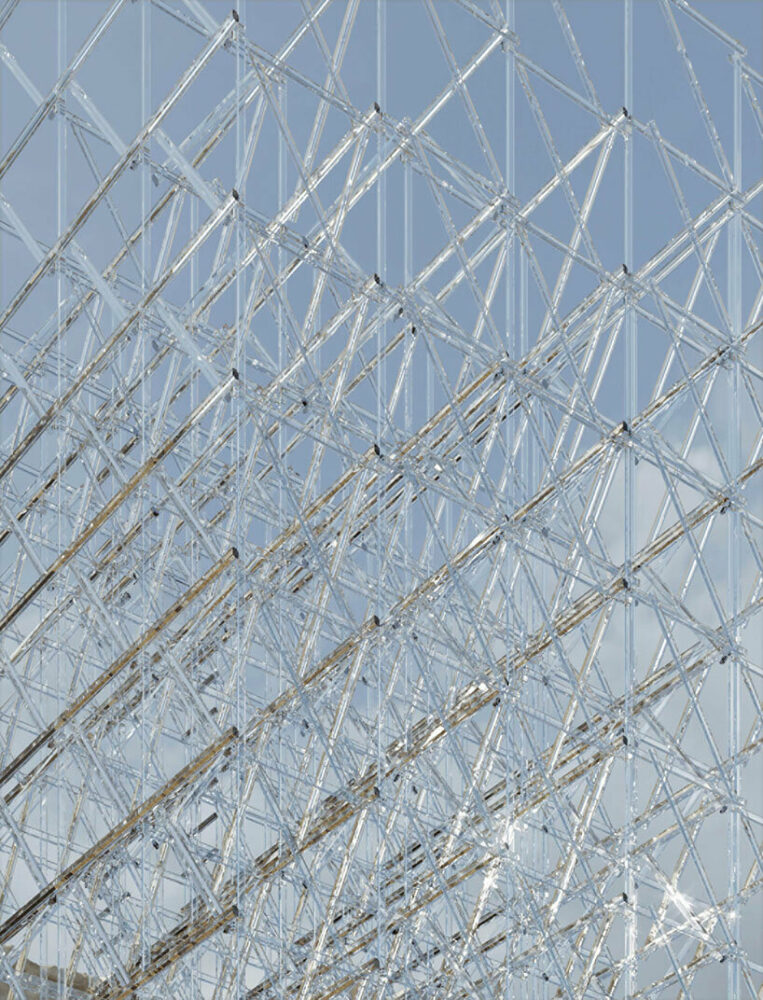 monumental glass grid installation by emmanuel barrois illuminates ...