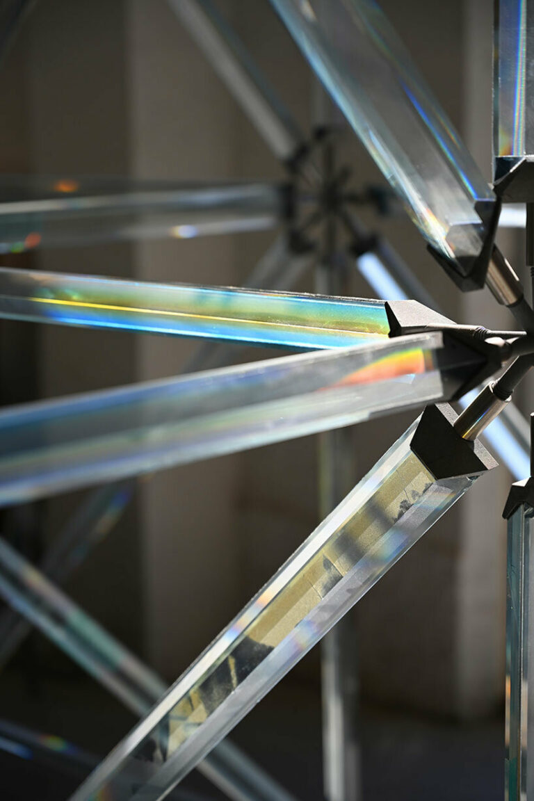 monumental glass grid installation by emmanuel barrois illuminates ...