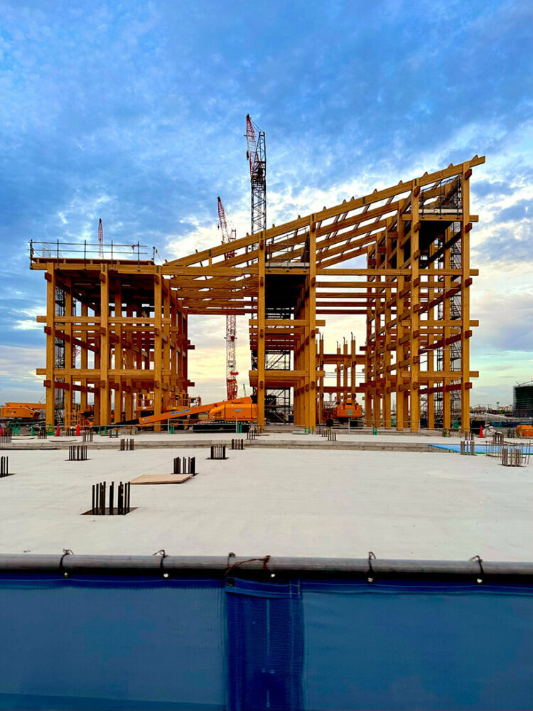 sou fujimoto’s wooden ring roof for expo 2025 osaka is underway