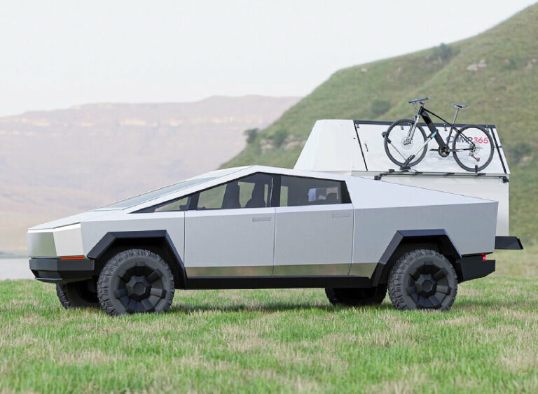 world’s first foldable camping cabin can fit on tesla cybertruck for ...