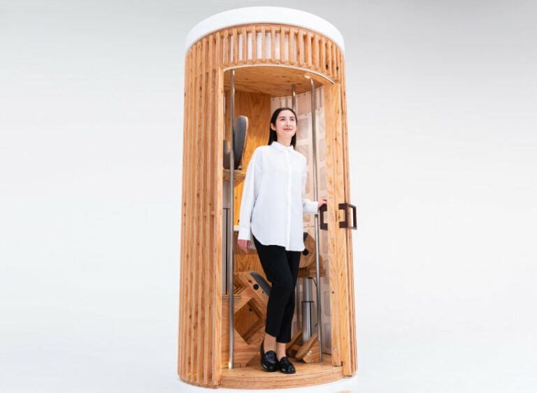 standing sleeping pods help people take power naps on their feet while ...