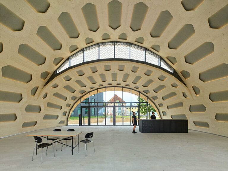 livMatS biomimetic timber shell at freiburg university follows a sea ...