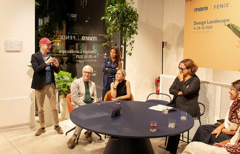 mara designs sensorial, connective furniture landscape at milan showroom