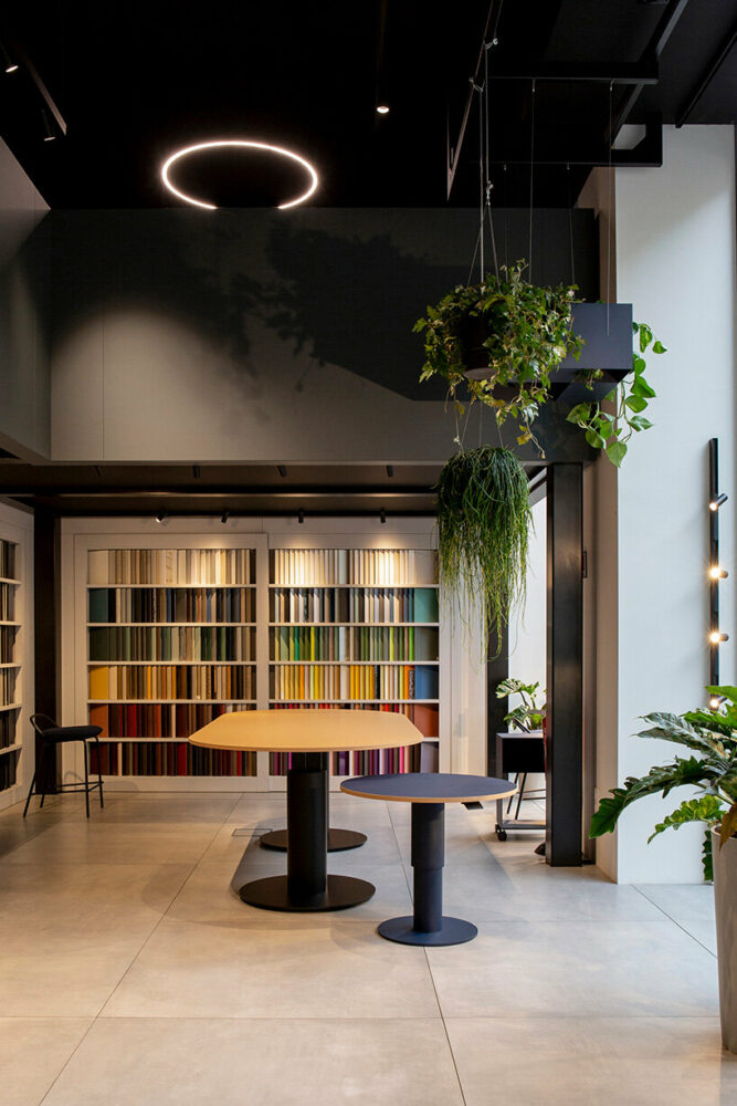 mara designs sensorial, connective furniture landscape at milan showroom