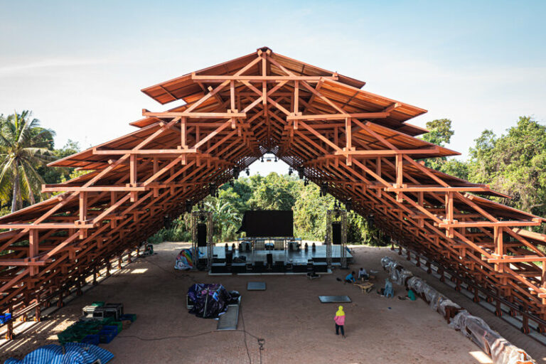 bangkok project studio constructs grand gable roof pavilion for ...