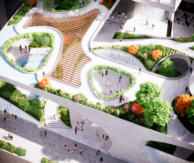 ODA proposes perforated planted skyscraper in south korea