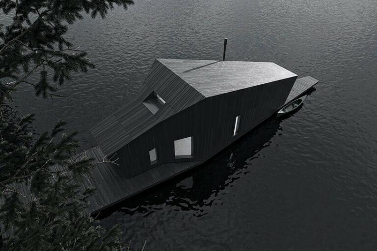antony gibbon designs 'tapered house' on stilts for complex terrains