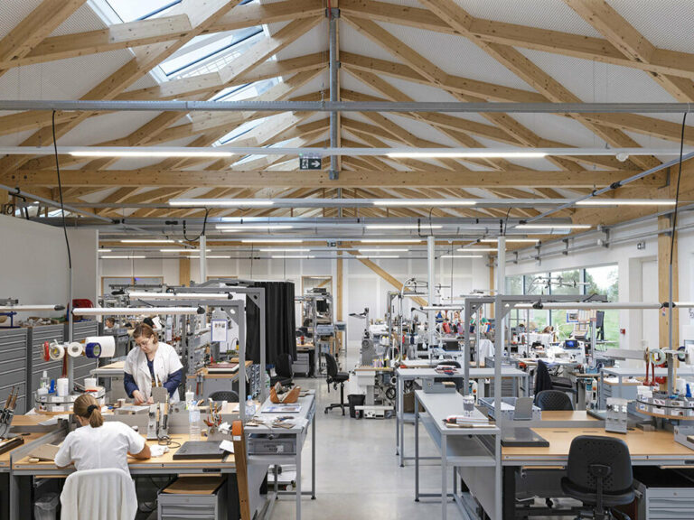 coldefy envelops hermès factory in ardennes with burnt wood