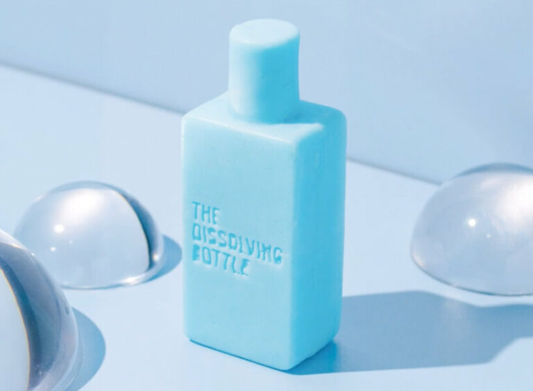 bottle-shaped shampoo bars dissolve with use to reduce plastic pollution