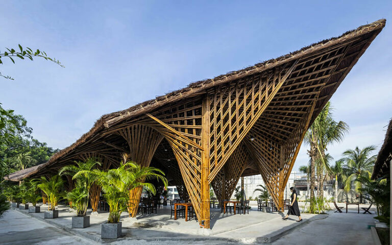 bambubuild sculpts a complex, bamboo restaurant in vietnam