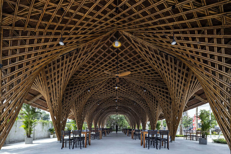 bambubuild sculpts a complex, bamboo restaurant in vietnam
