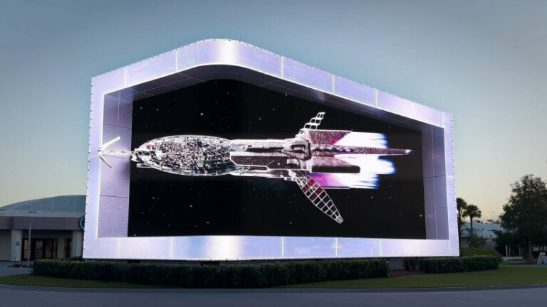 animated 3D billboard narrates NASA's decade-long history at the ...