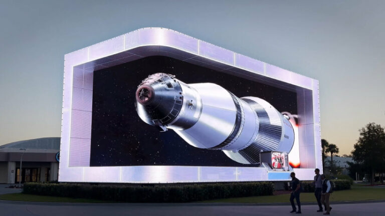 animated 3D billboard narrates NASA's decade-long history at the ...