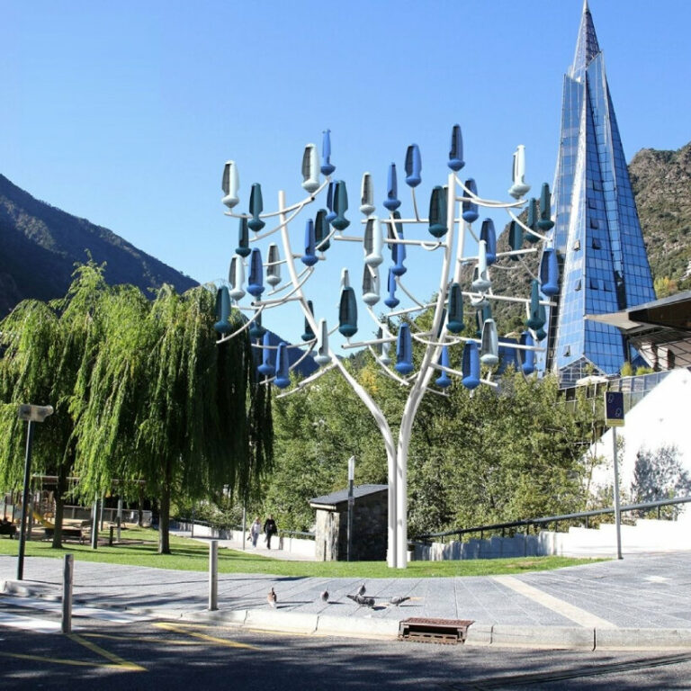 aeroleaf hybrid's tree-shaped wind turbine includes solar panels for ...