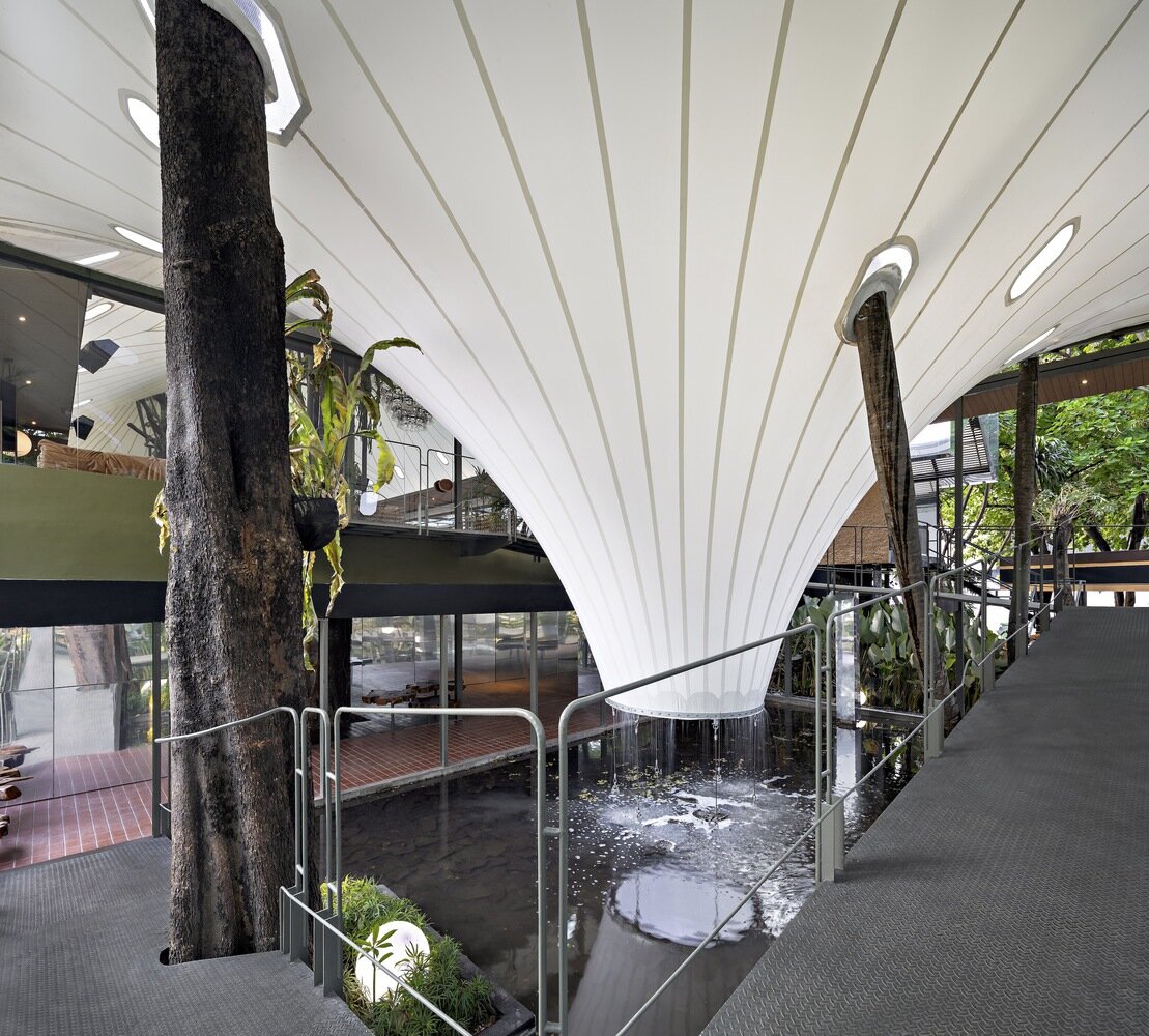 parametric structure forms an events space amongst trees in jakarta