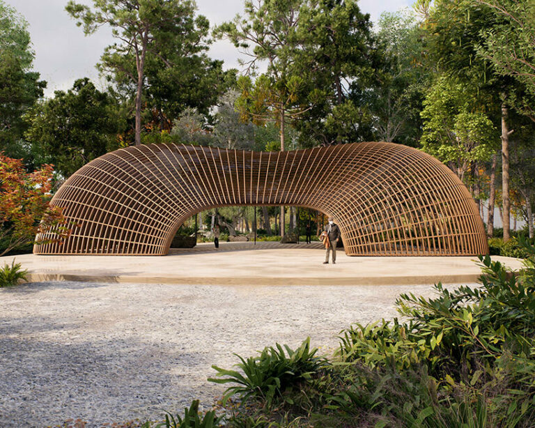 victor ortiz envisions fluid, lightweight 'umuarama pavilion' in brazil