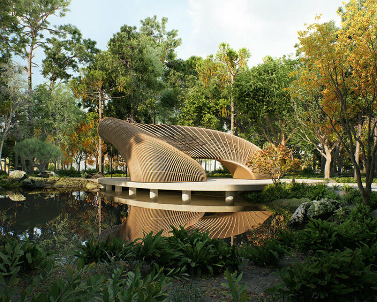 victor ortiz envisions fluid, lightweight 'umuarama pavilion' in brazil