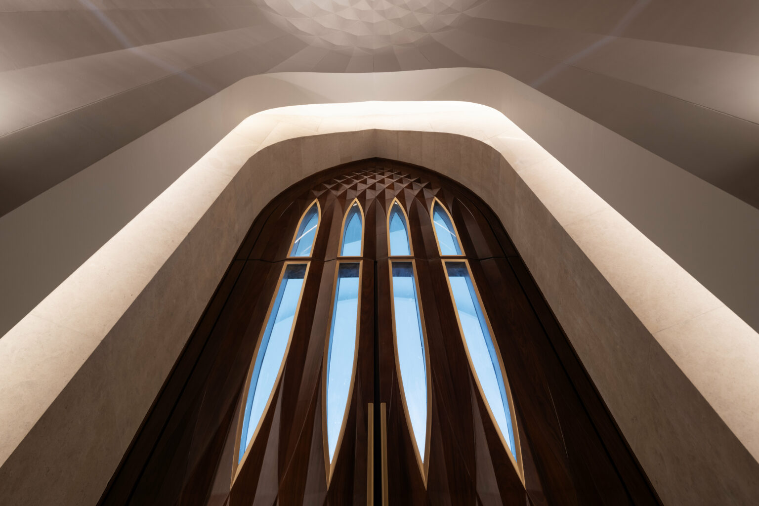stacked volumes & half domes shape babnimnim's kuwait mosque