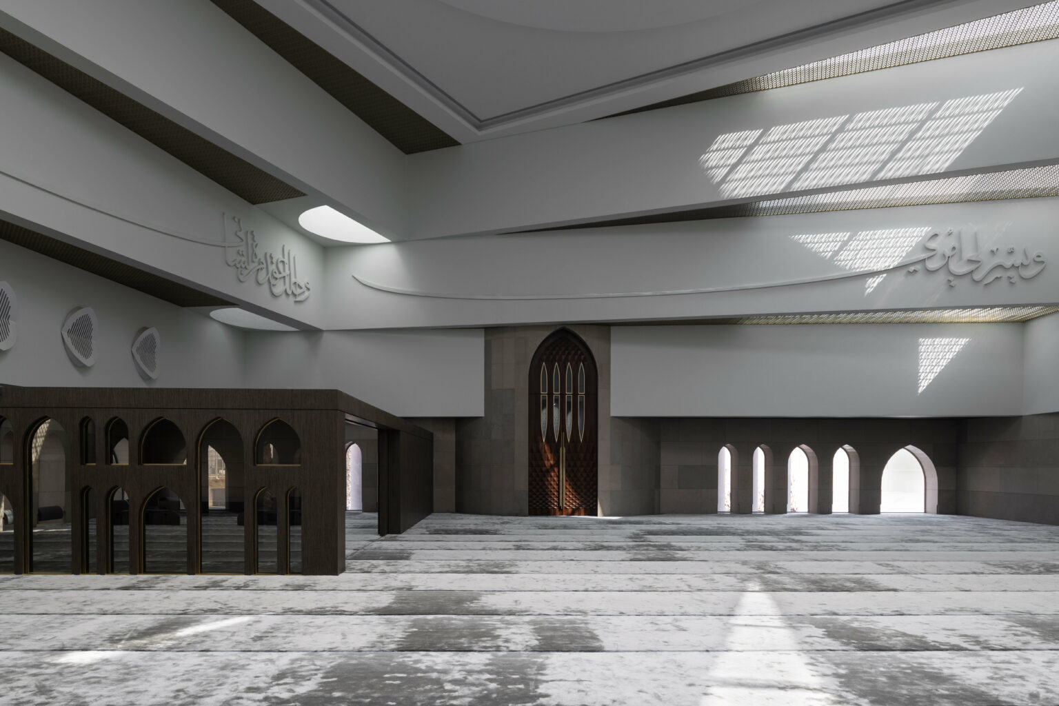 stacked volumes & half domes shape babnimnim's kuwait mosque