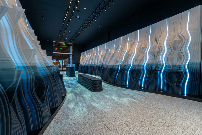 riyadh's presentedby store immerses you in digital waterfalls