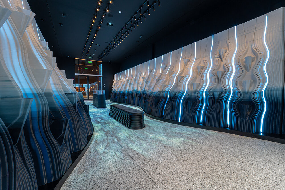riyadh's presentedby store immerses you in digital waterfalls
