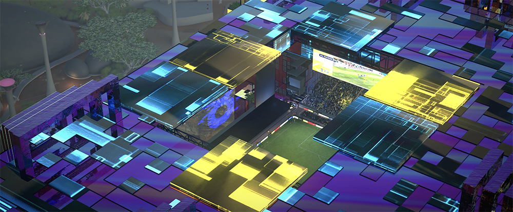 populous envisions mixed-use stadium cascading over qiddiya cliffs