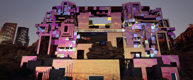 populous envisions mixed-use stadium cascading over qiddiya cliffs