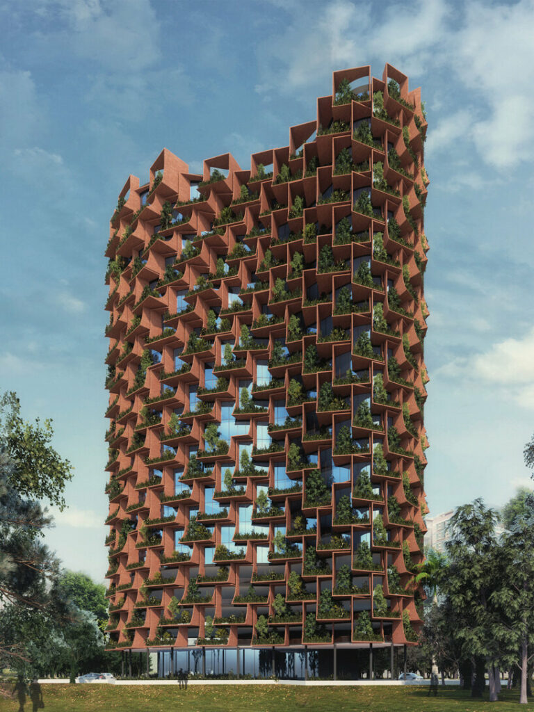 parabolic balconies sprout from sanjay puri's vertical 'forest' in ...