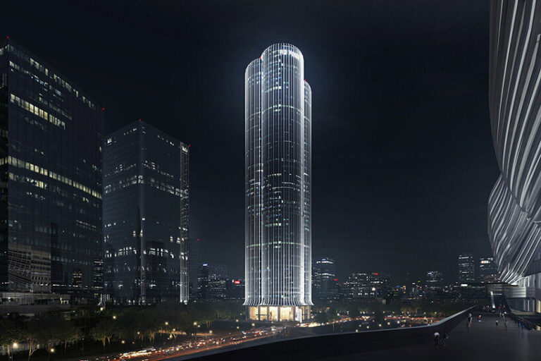 Aedas plans tower of flowing lines + nested rooftops for shenzhen