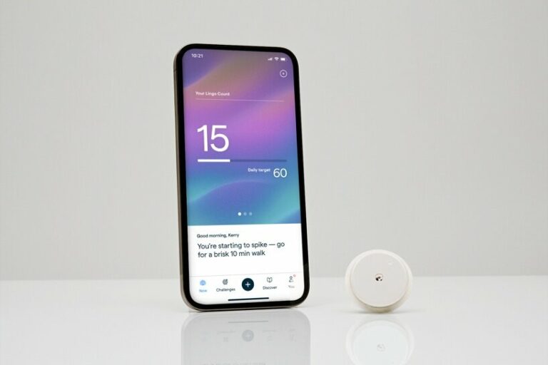 lingo app-sensor system by abbott tracks glucose spikes and dips