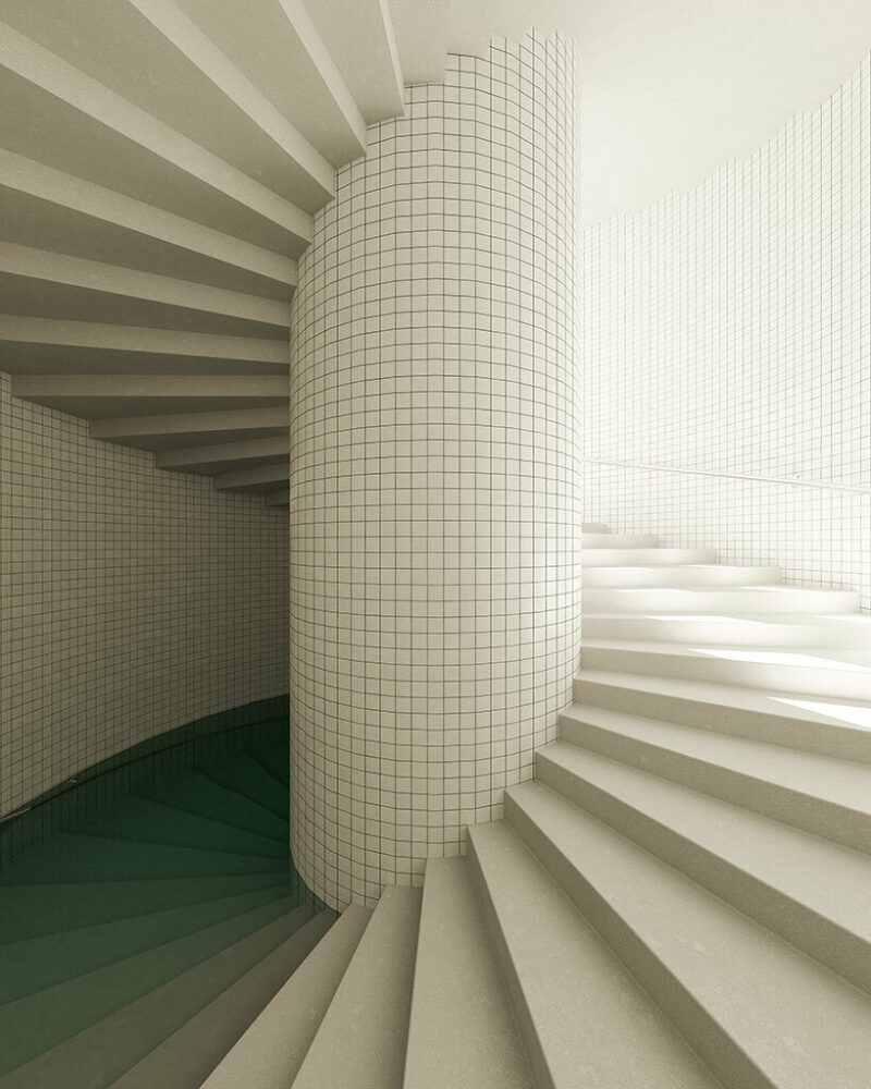 diving into jared pike's imaginary liminal interiors & pool dreamscapes