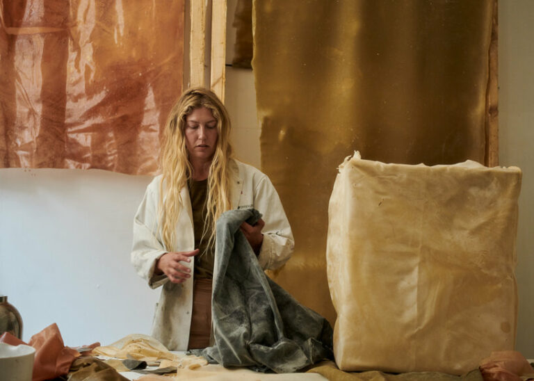 natural material studio explores light through bio-textile materials