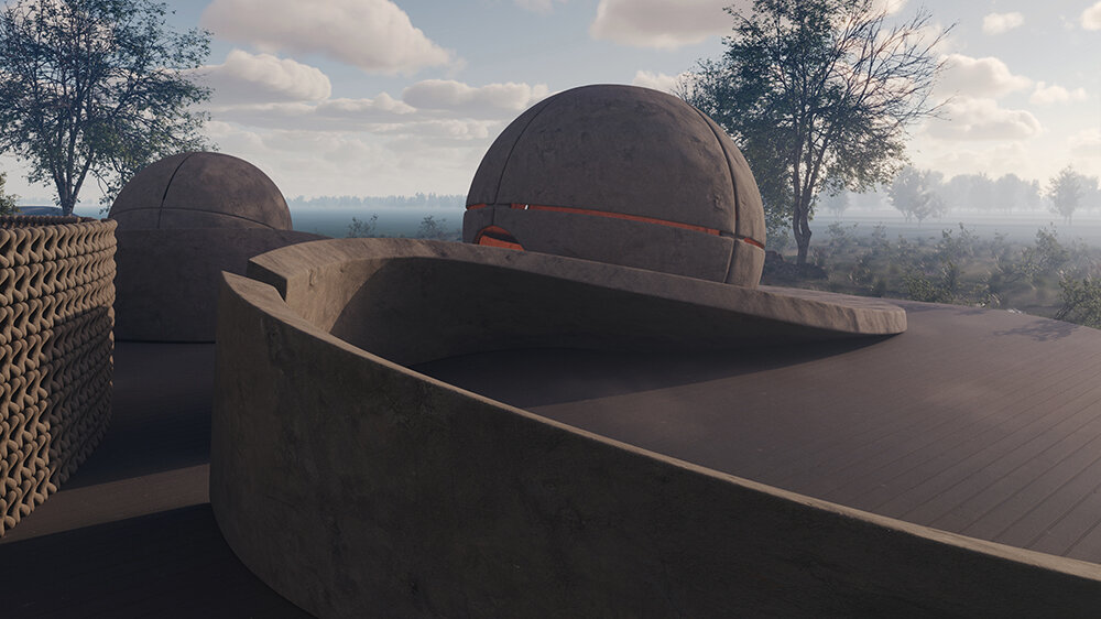 MAKHNO studio's KHRAM temple envisioned as three spherical prayer rooms