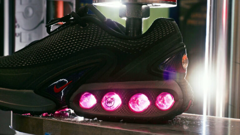 inside NIKE's air max dn, from pressurized tubes in soles to injected foam