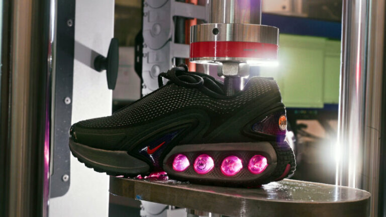 inside NIKE's air max dn, from pressurized tubes in soles to injected foam