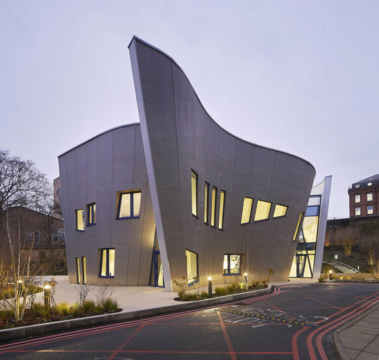 studio libeskind designs maggie's centre with fluidly curving walls