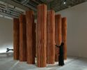 sahel alhiyari presents terracotta columns at design doha