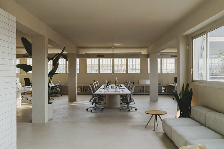 isern serra designs a 'pixelated' workspace in barcelona