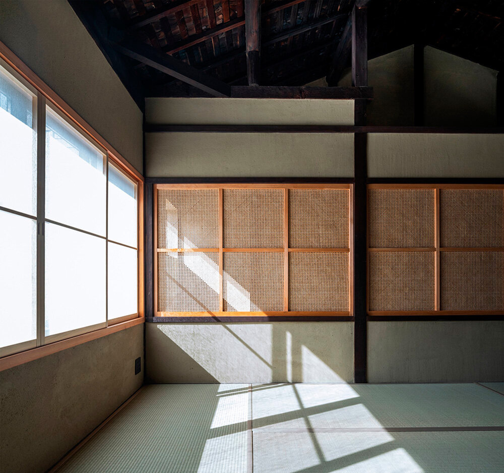 former textile workshop transforms into modern machiya residence in kyoto