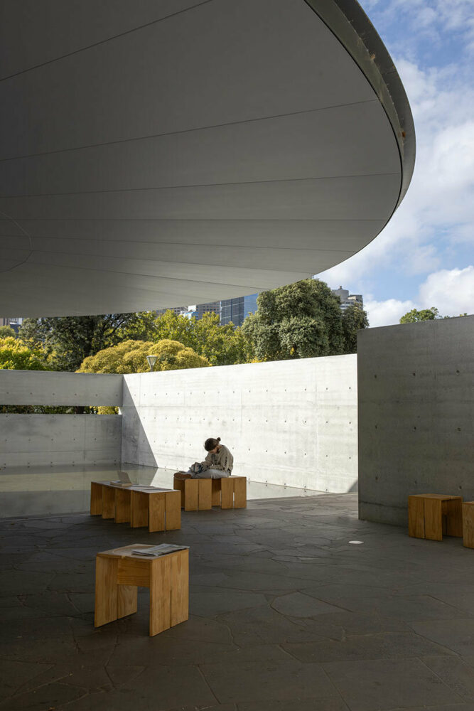 explore tadao ando's MPavilion 10 in melbourne through the lens of danica o. kus
