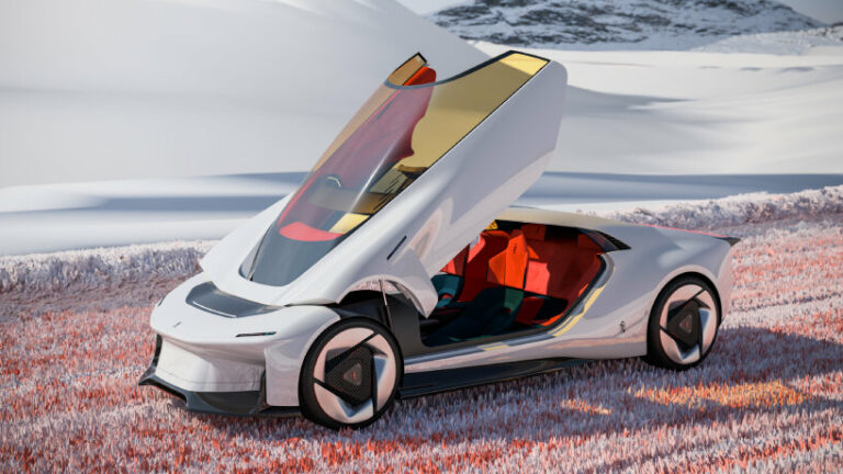 pininfarina's enigma GT, a hydrogen-powered concept car with AR