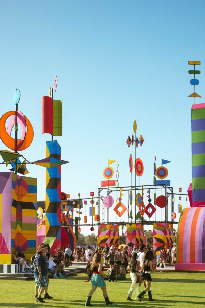 morag myerscough's kinetic installation enlivens coachella desert
