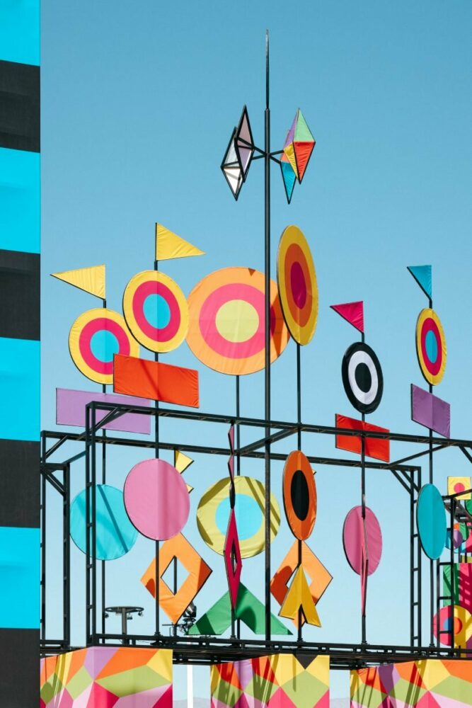 morag myerscough's kinetic installation enlivens coachella desert